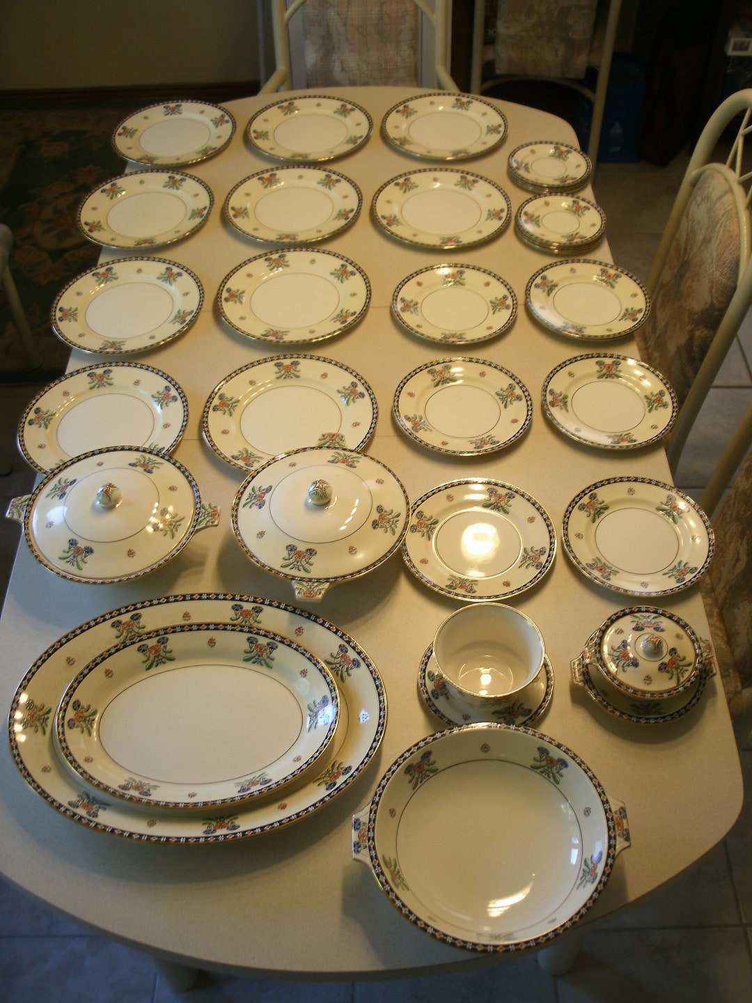 Rare Grimwades Royal Winton Ivory Lotus 38 Piece Dinnerware Art Deco - Etsy