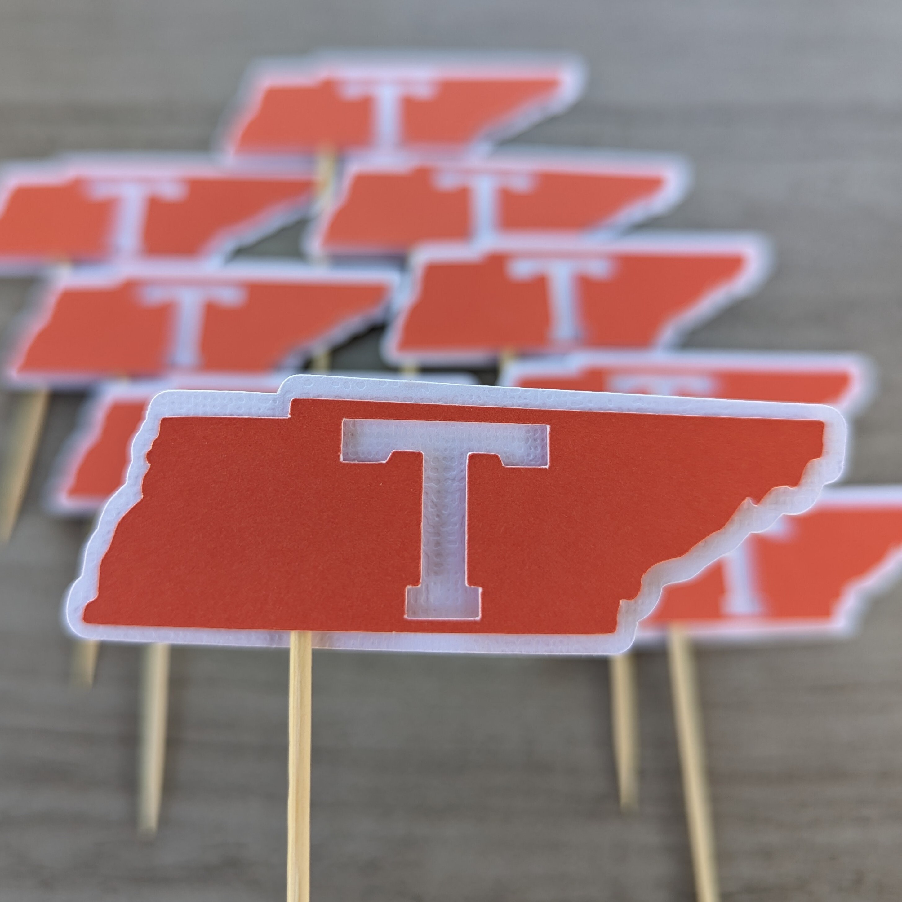 Tennessee Cupcake Toppers - Orange and White - Etsy
