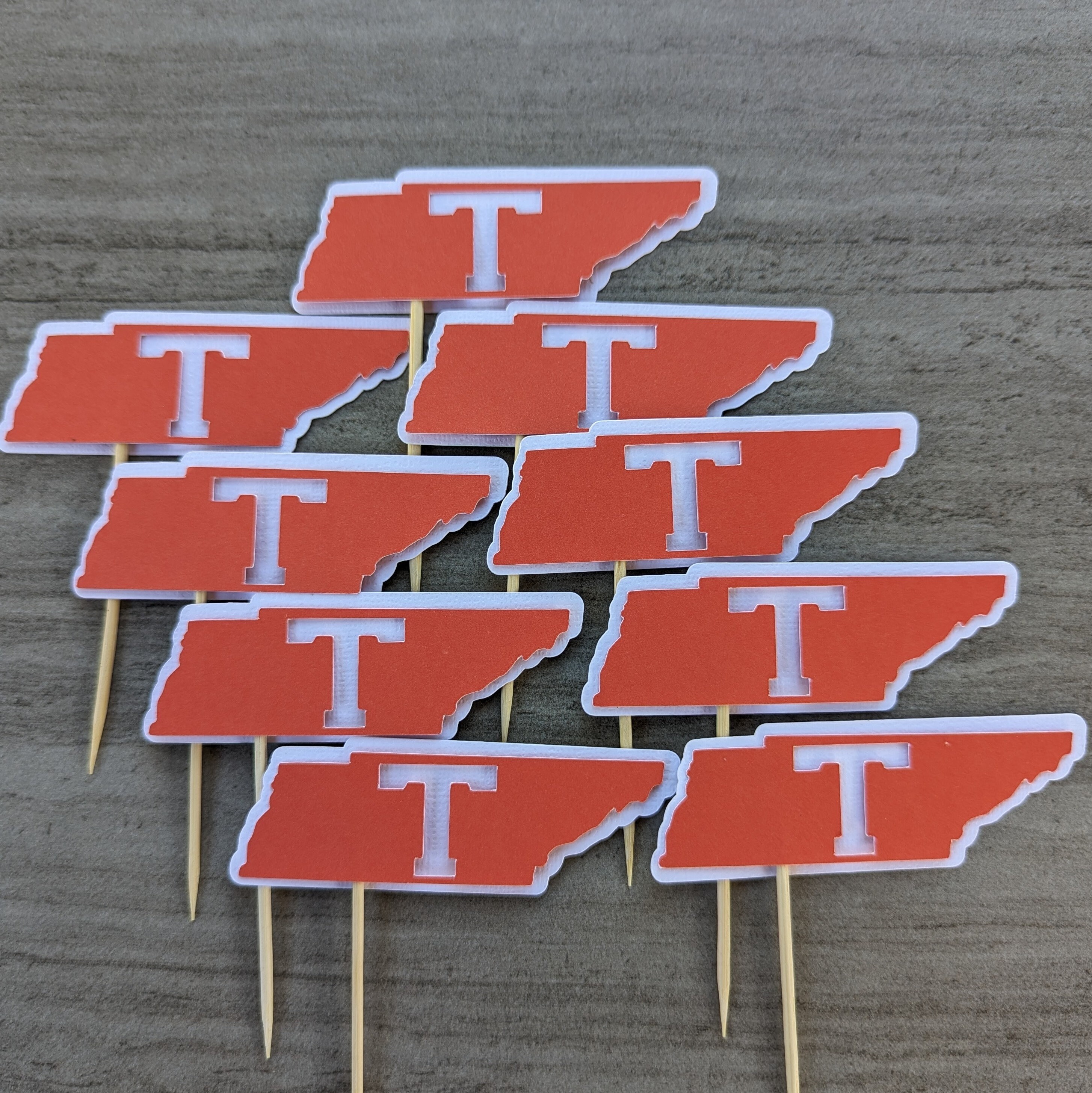 Tennessee Cupcake Toppers - Orange and White - Etsy