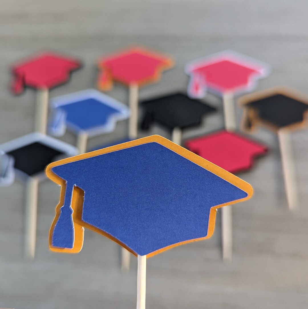 Customizable Graduation Cap Cupcake Toppers - Etsy