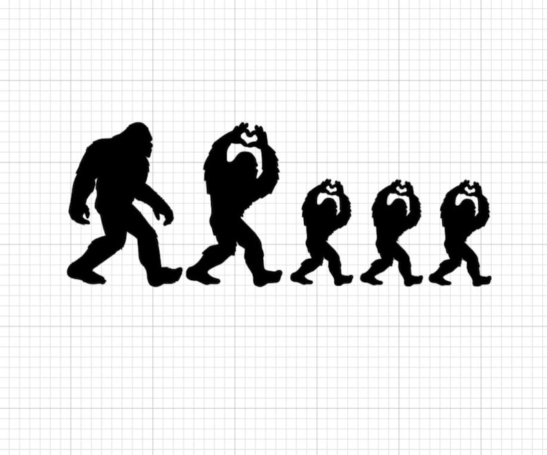 4in Tall Sasquatch Bigfoot Family Vinyl Car Decal Sticker - Etsy
