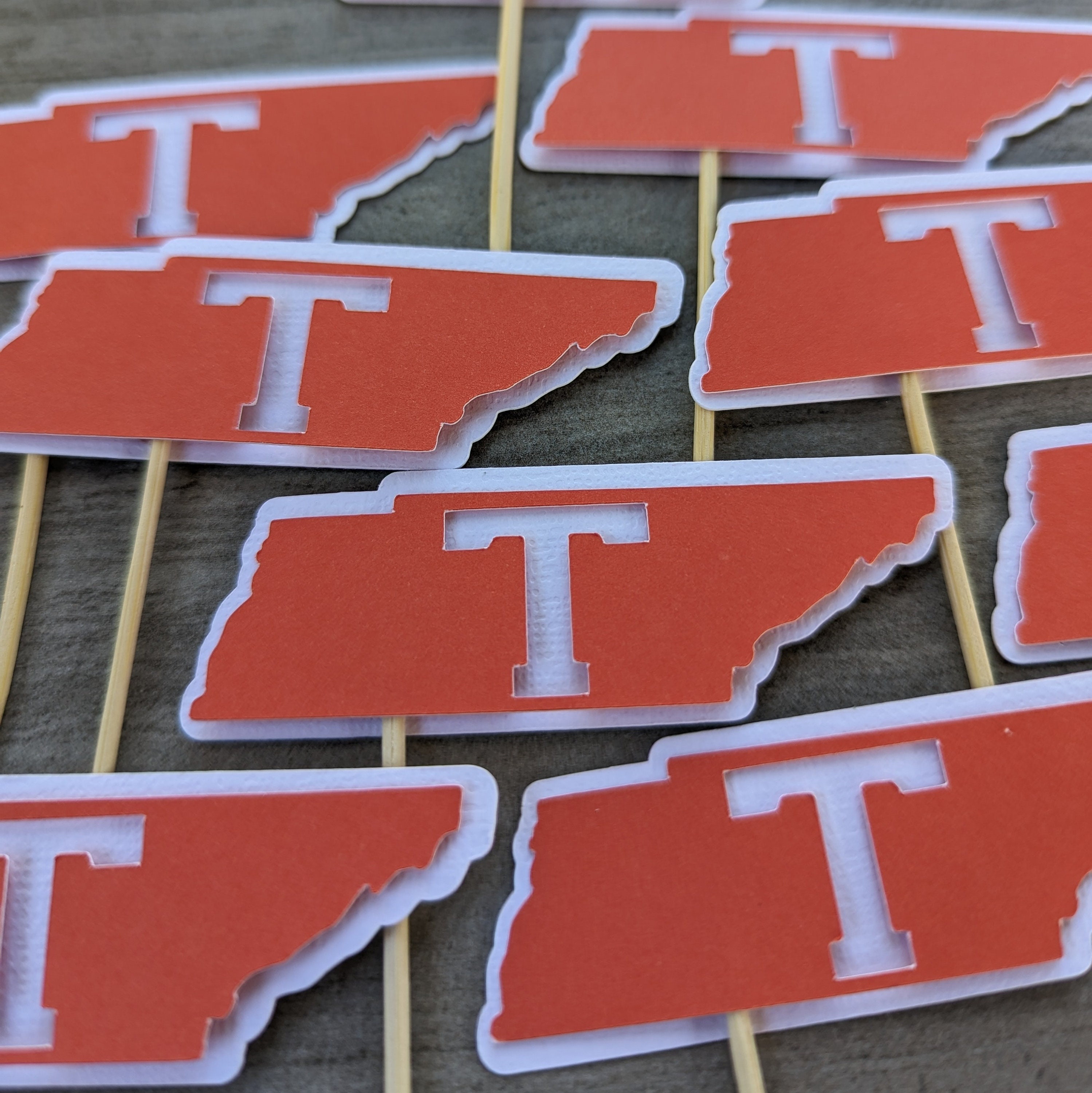 Tennessee Cupcake Toppers - Orange and White - Etsy