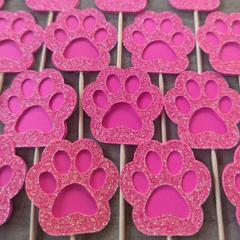 Puppy Paw Print Cupcake Toppers - Etsy
