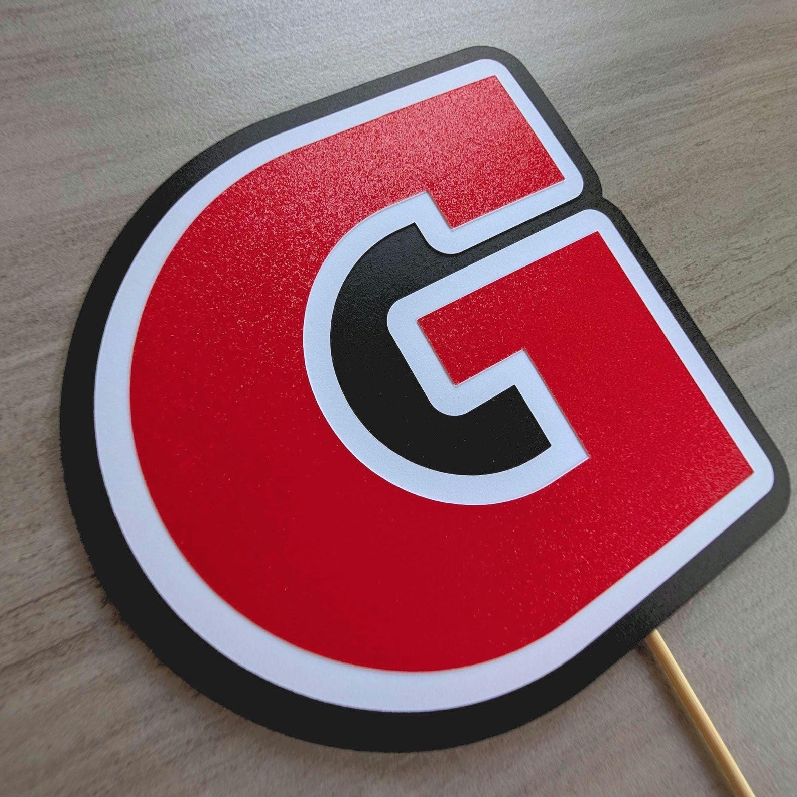 Large G Cake Topper for Cake - Red, White, Black - Etsy