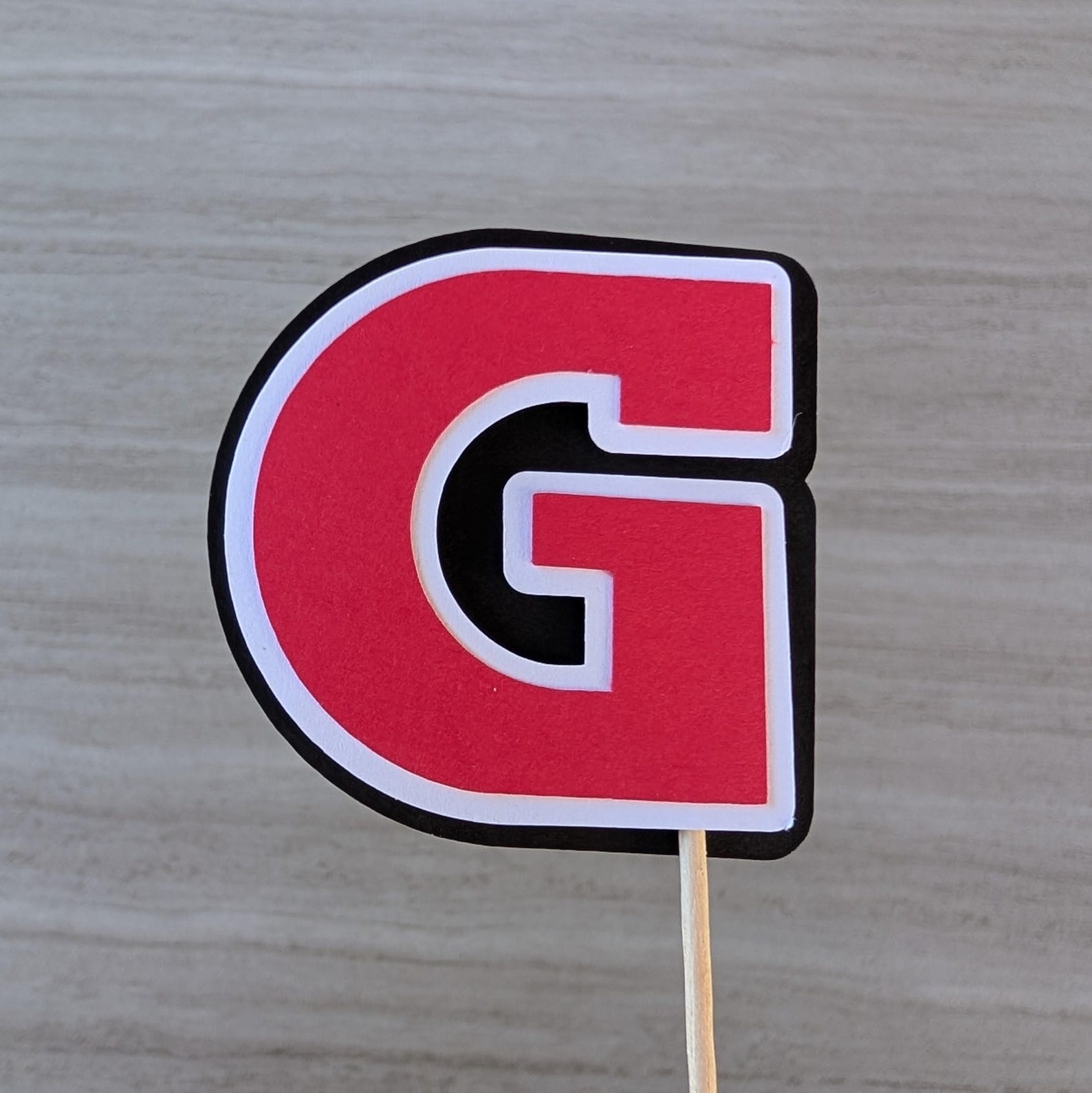 G Cupcake Toppers for Cupcakes - Red, White, Black - Etsy