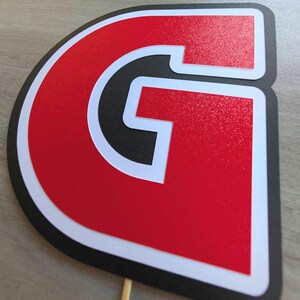 Large G Cake Topper for Cake - Red, White, Black - Etsy