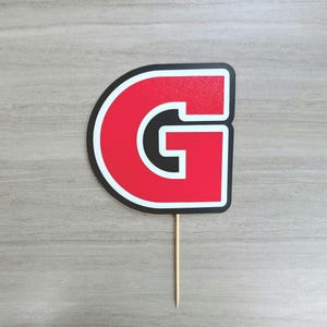 Large G Cake Topper for Cake - Red, White, Black - Etsy