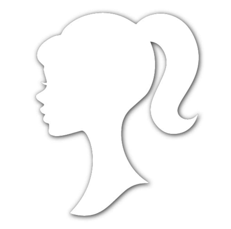 Barbie Girl Head Silhouette Pink More Colors Available - Etsy