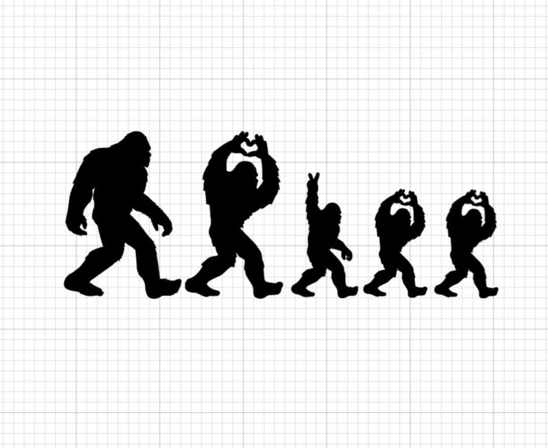 4in Tall Sasquatch Bigfoot Family Vinyl Car Decal Sticker - Etsy