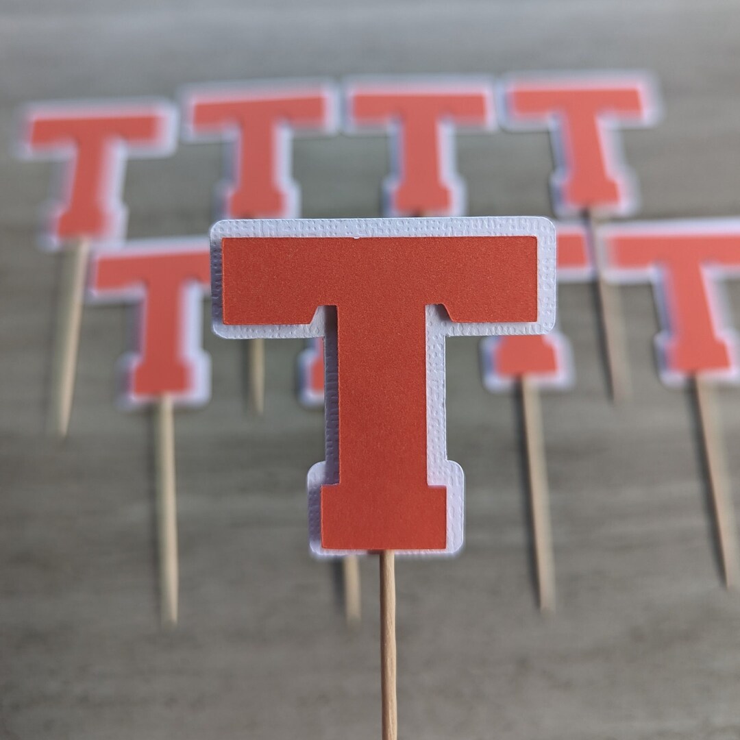 Tennessee Cupcake Toppers - Orange and White - Etsy