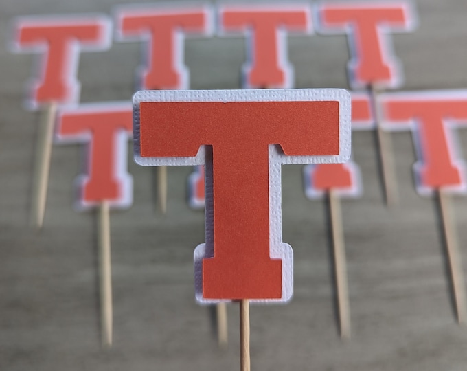 Tennessee Cupcake Toppers - Orange and White - Etsy