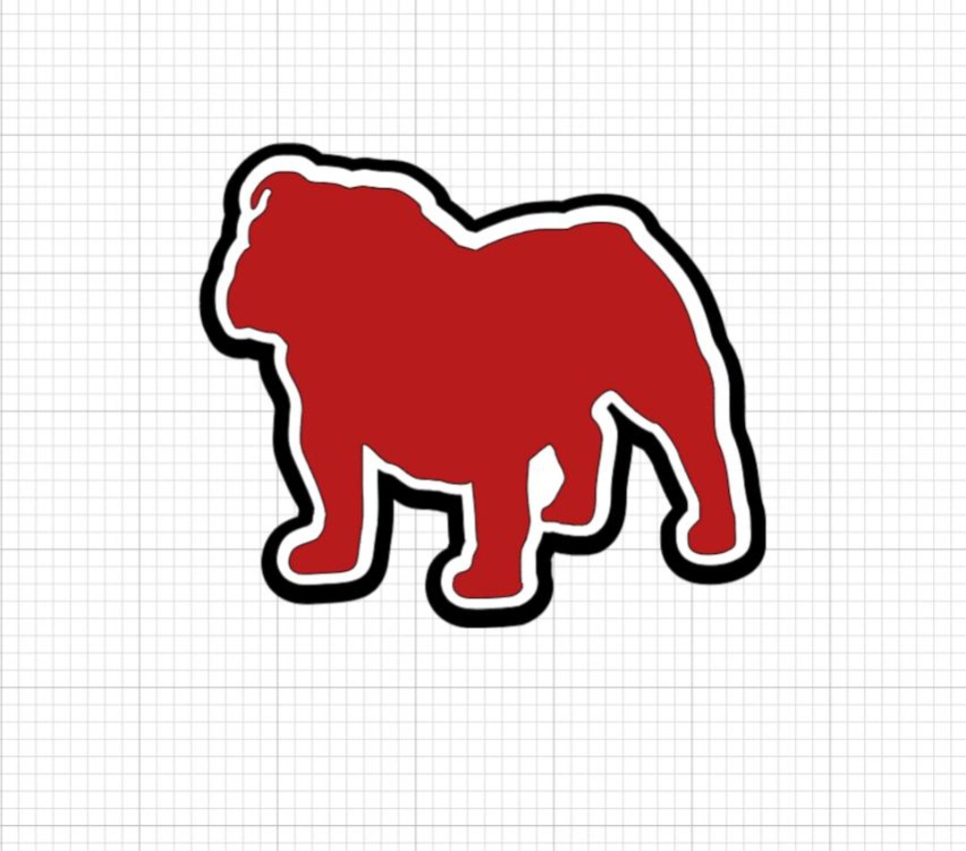 Bulldog Tri-layered Vinyl Car Decal Sticker - Etsy