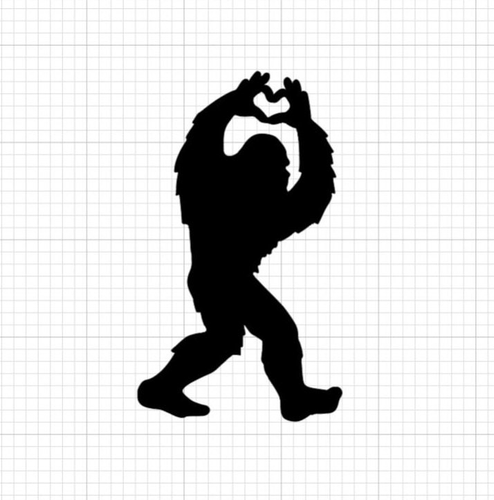 Sasquatch Bigfoot Love Vinyl Car Decal Sticker - Etsy