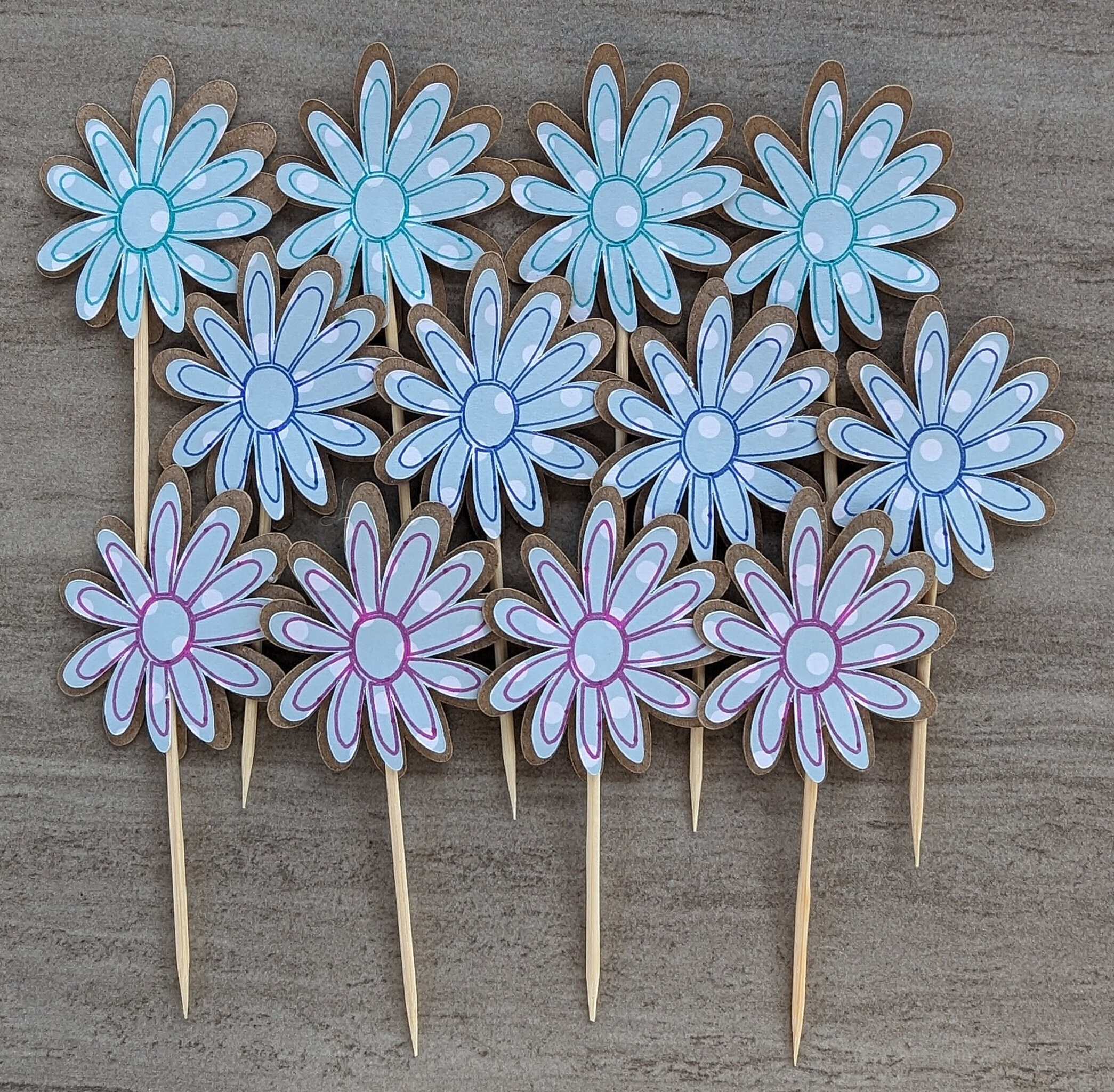 Paper Daisy Flower Cupcake Toppers Birthday Spring - Etsy