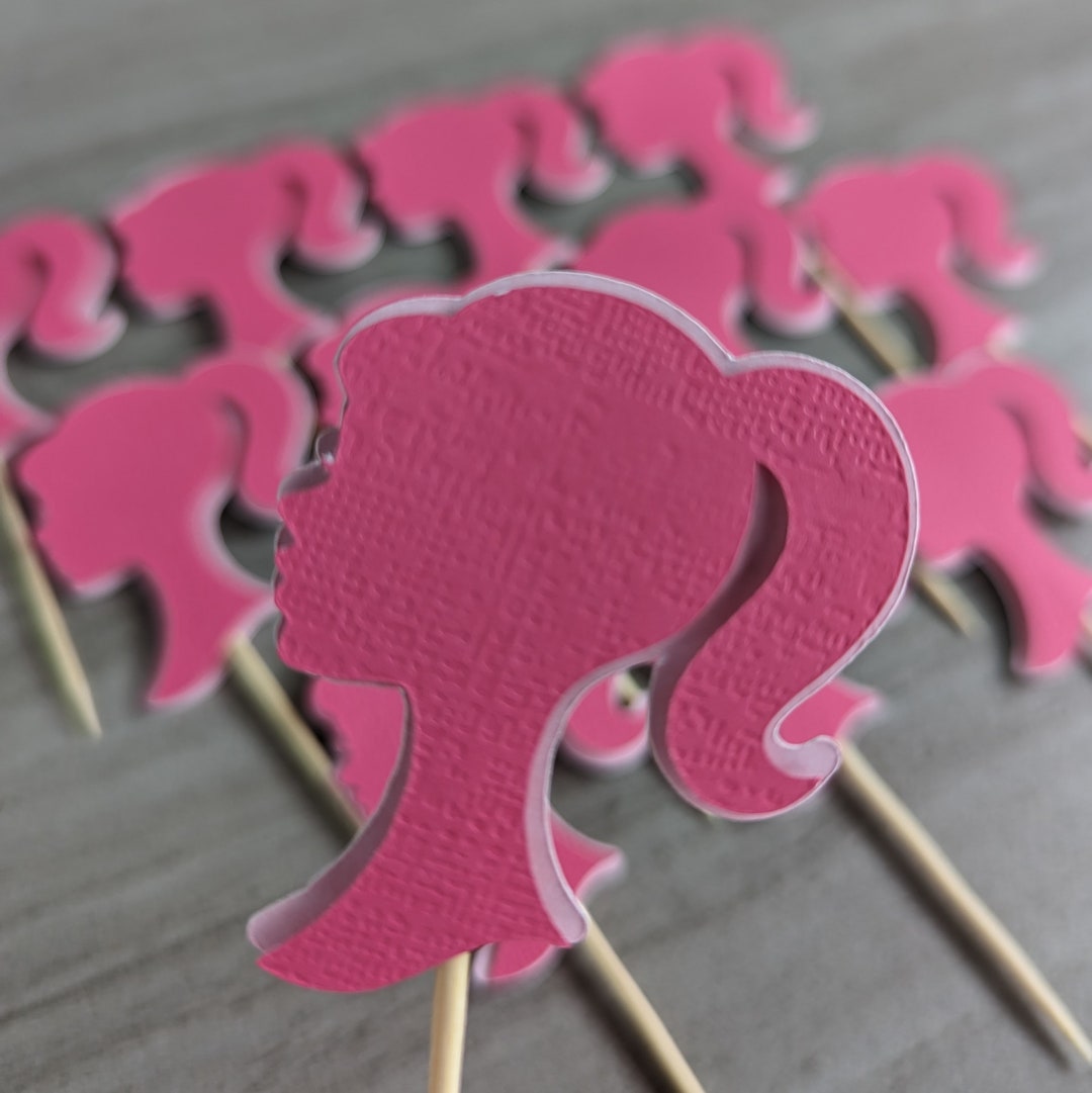 Pink Barbie Cupcake Toppers Birthday Party - Etsy