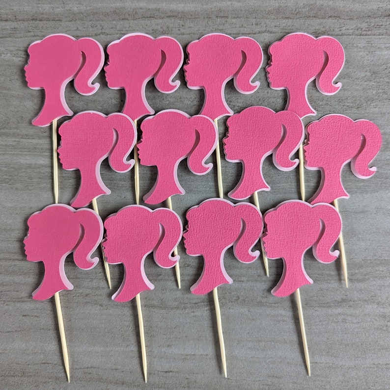 Pink Barbie Cupcake Toppers Birthday Party - Etsy