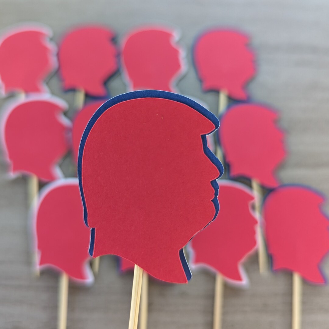 Trump Cupcake Toppers Red, White, and Blue - Etsy