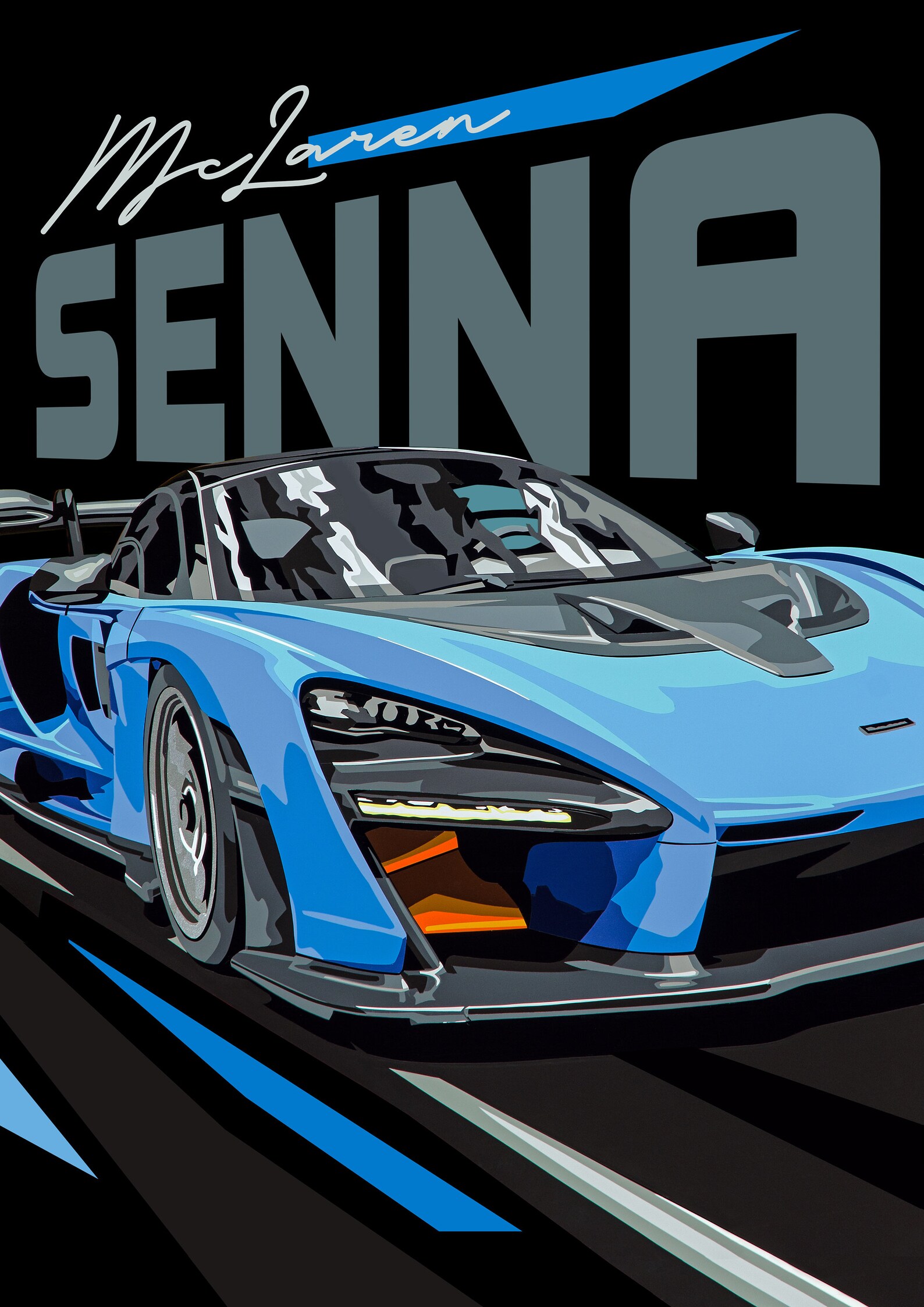 Mclaren Senna Poster-style Fine Art Print. Super Car Motorsport Art ...