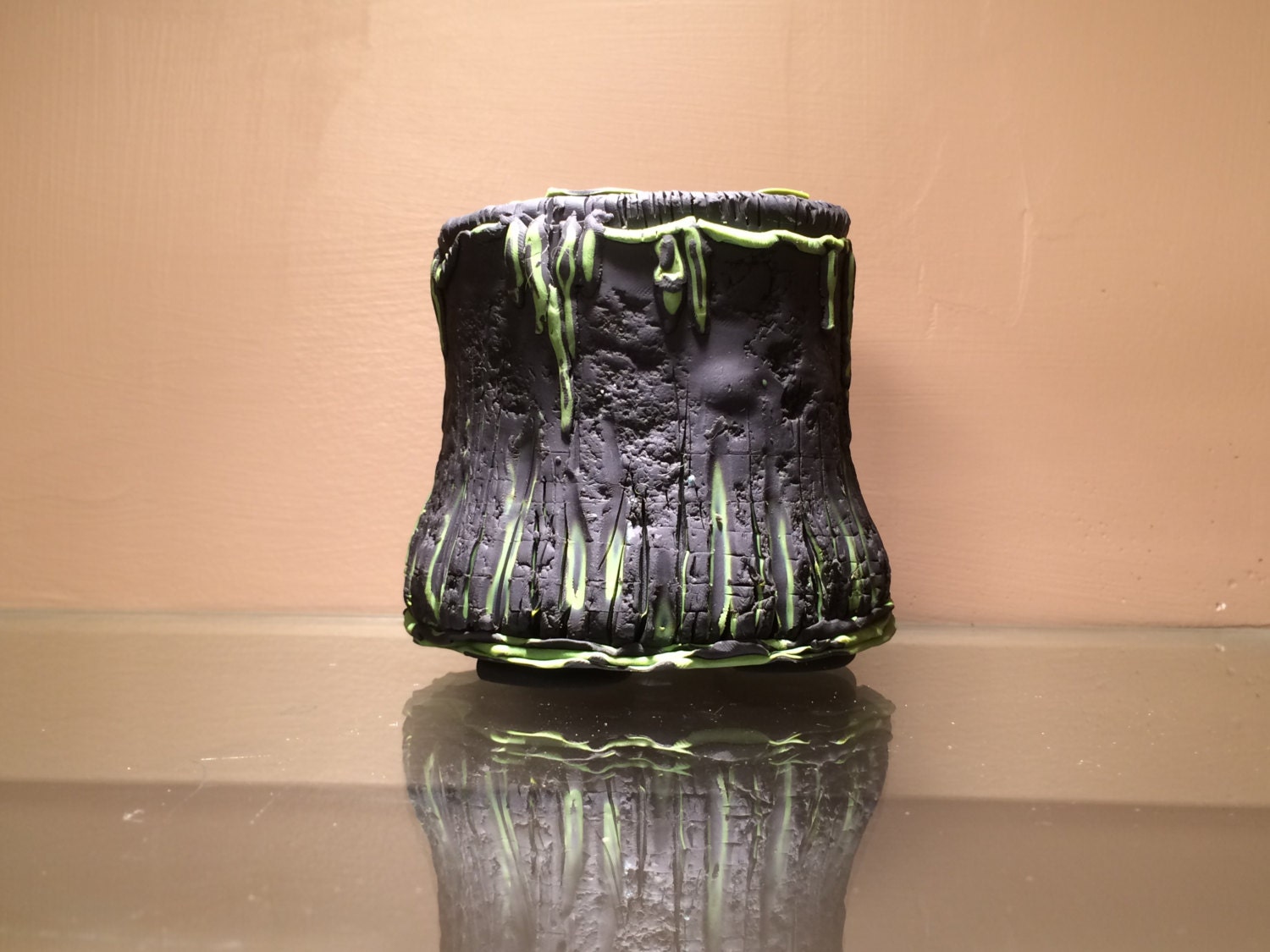 Bonsai Pot Sculpture, Lava Black Green Volcanic Plant Pot Vase - Etsy