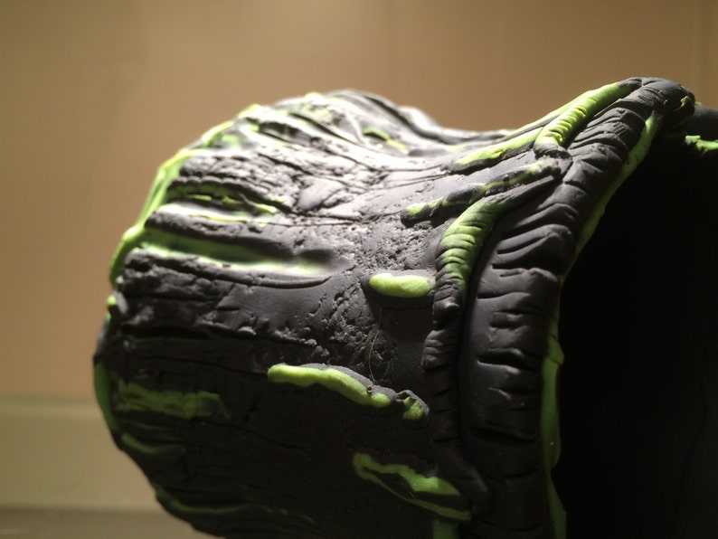 Bonsai Pot Sculpture, Lava Black Green Volcanic Plant Pot Vase - Etsy