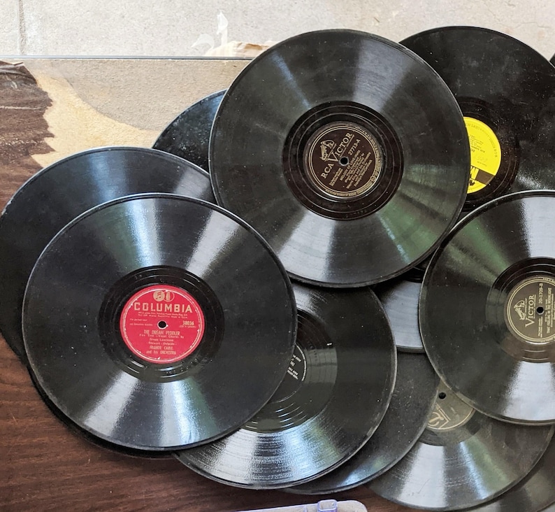 LOT of Ten 10-inch 78rpm RECORDS for Play, Crafting, Decoration ...
