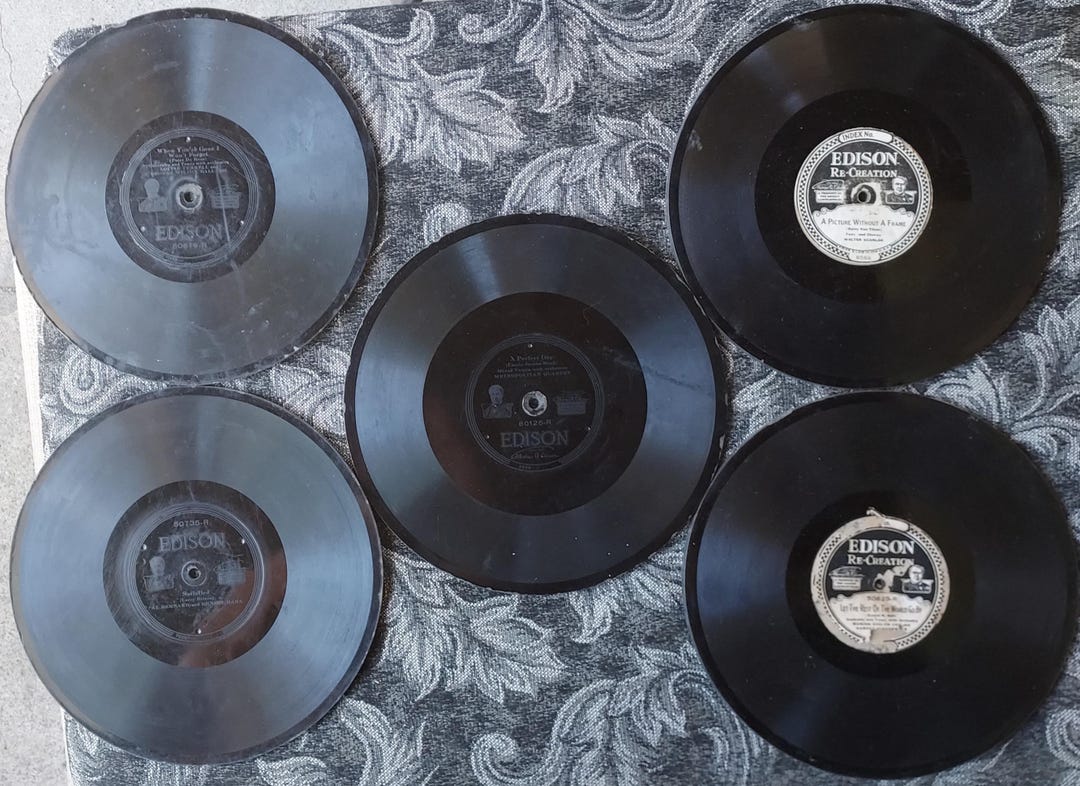 EDISON DIAMOND DISC 10-inch Records (1912-1929): Random Lot of Five for ...
