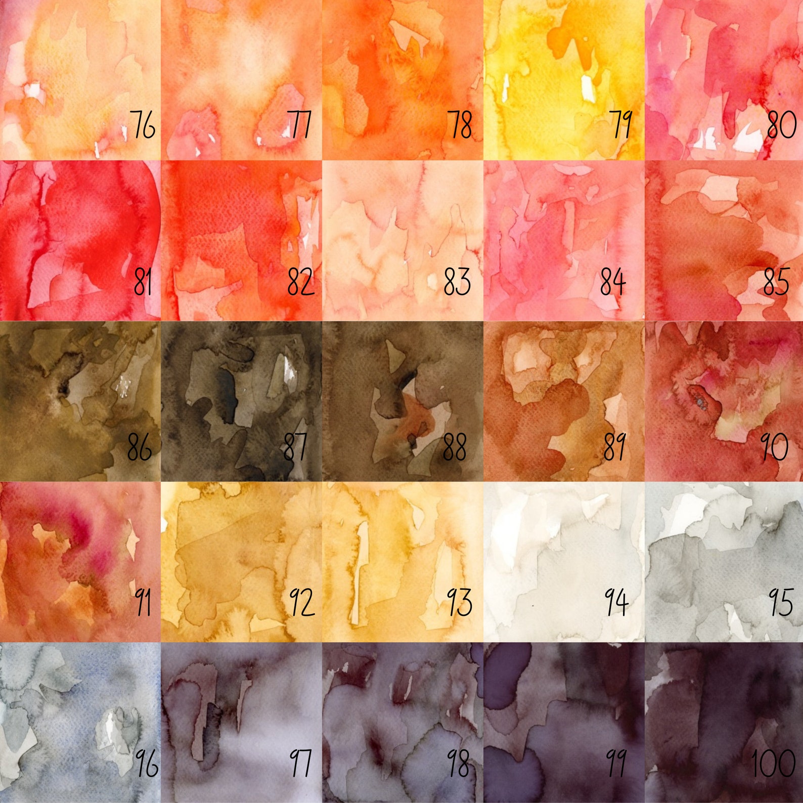 Watercolor Texture Collection 100 Unique and Handcrafted Textures in ...