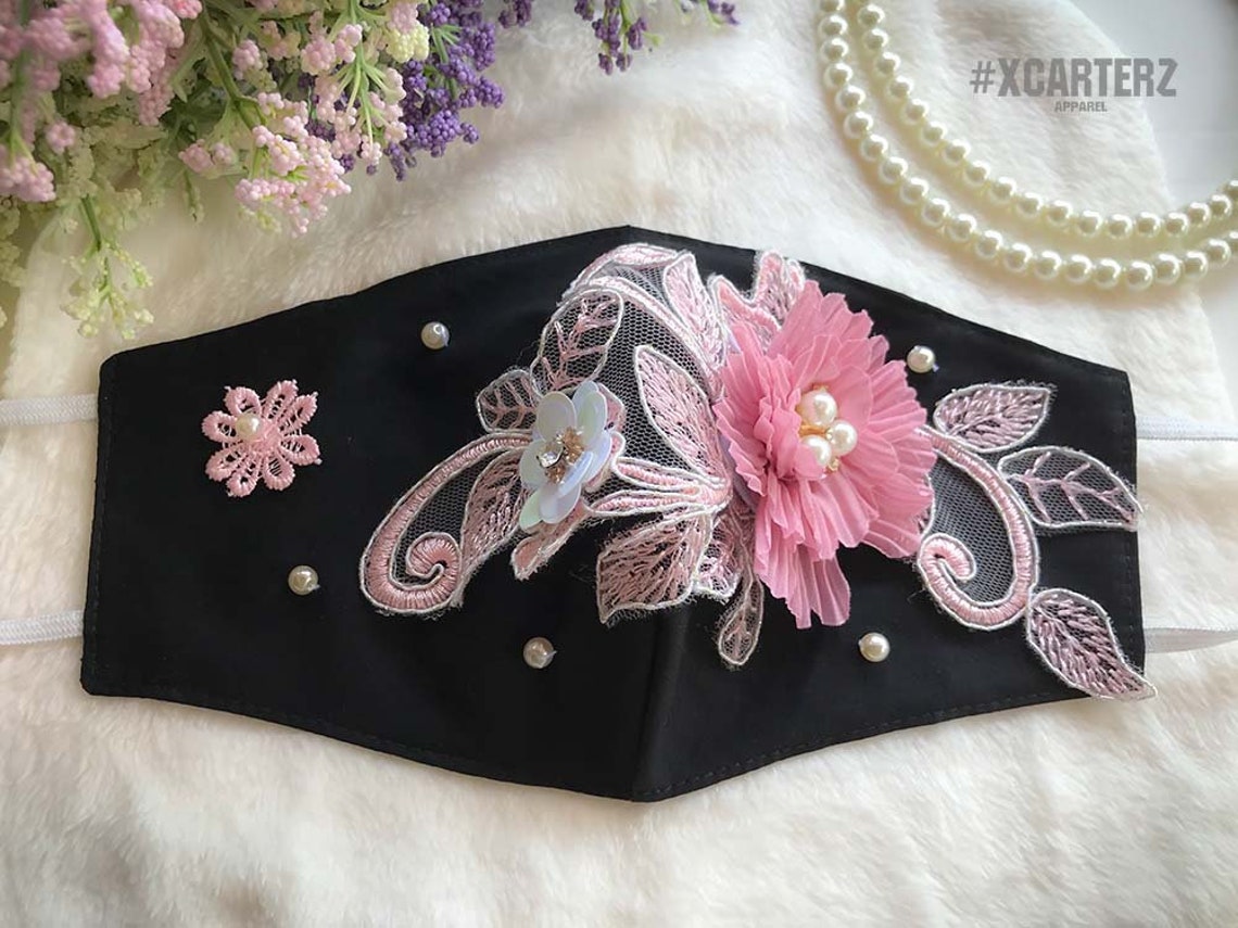 Face Mask Floral Lace Face Mask Elegant Mask Flower Lace Mask | Etsy