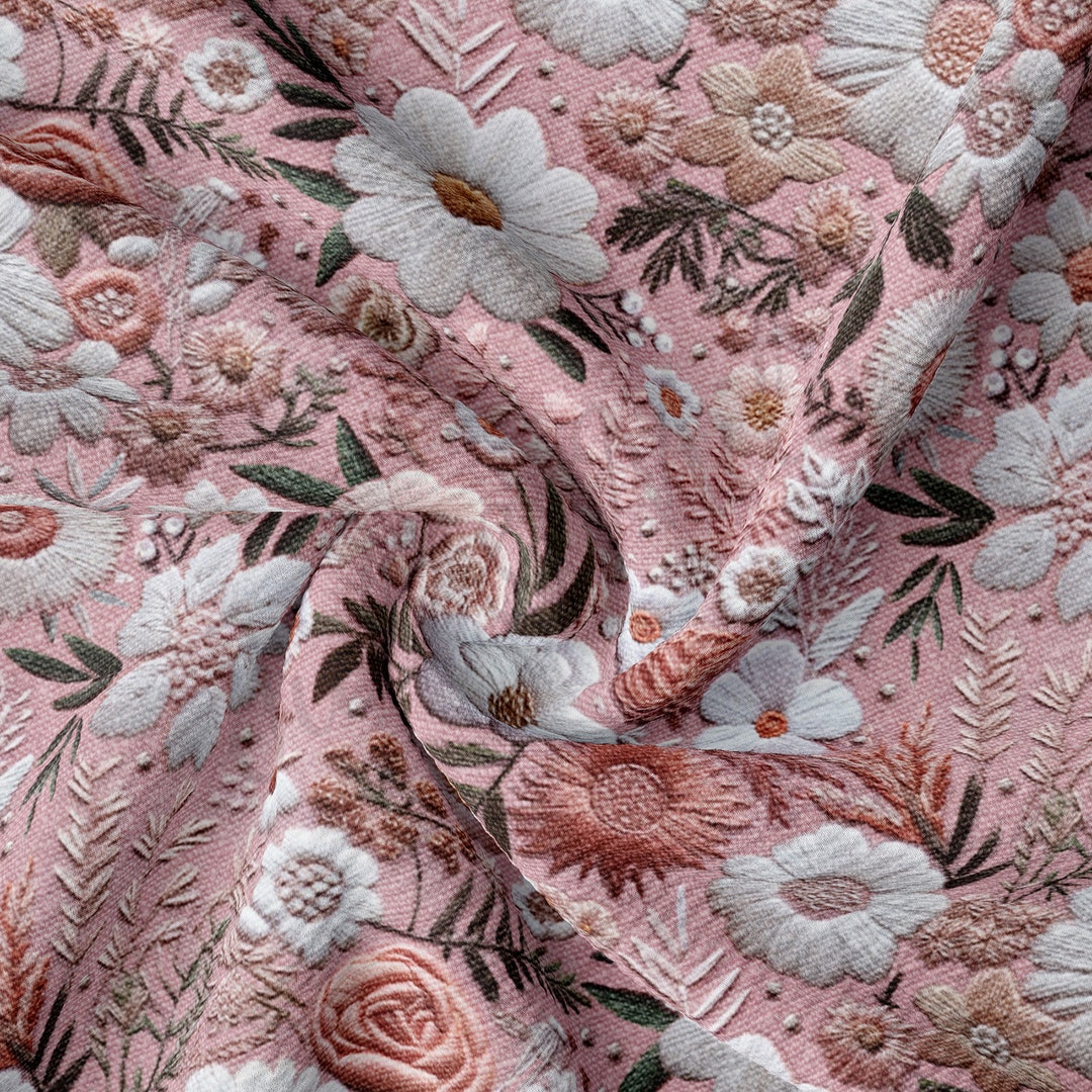 Embroidery Printed Liverpool Bullet Textured Fabric by the Yard 4way ...