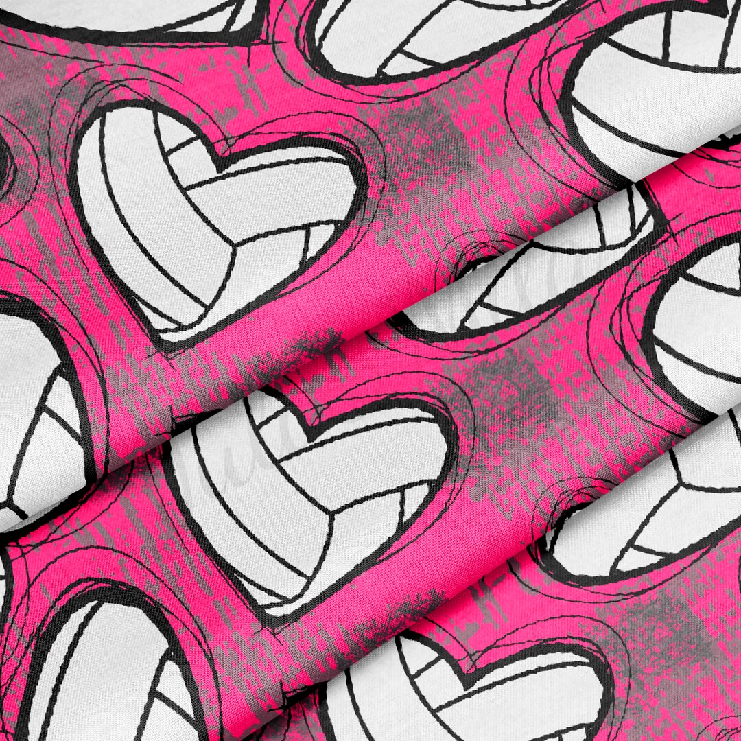 Volleyball 100% Cotton Fabric by the Yard Printed in USA Cotton Sateen ...