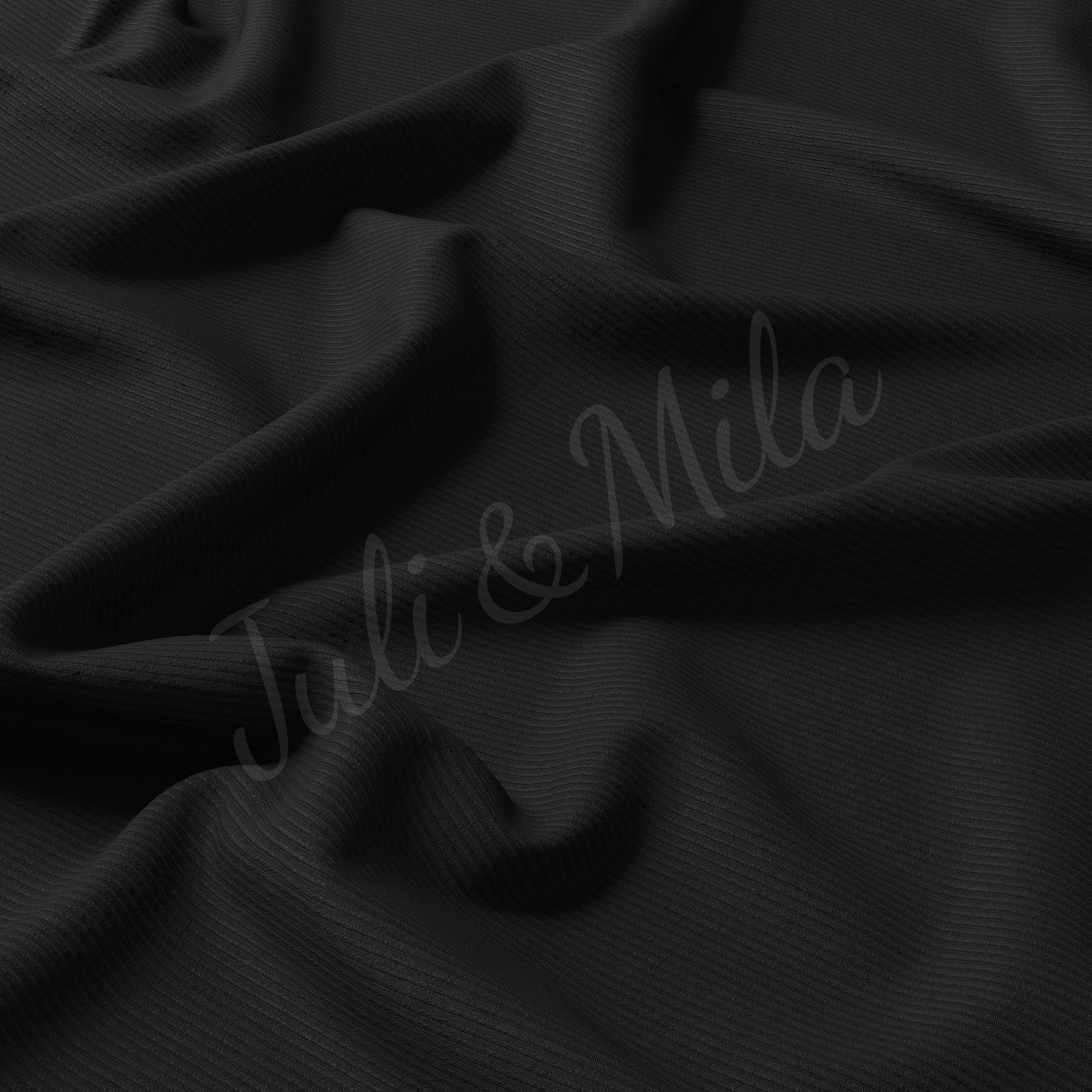 Black Rib Knit Fabric by the Yard Ribbed Jersey Stretchy Soft - Etsy