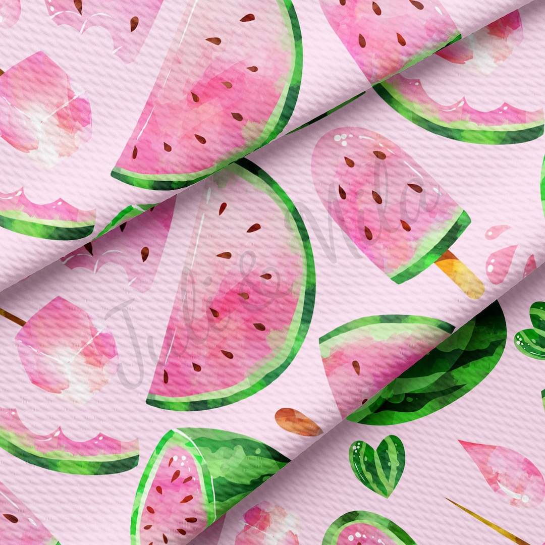 Watermelon Summer Bullet Printed Bullet Textured Fabric by the Yard ...