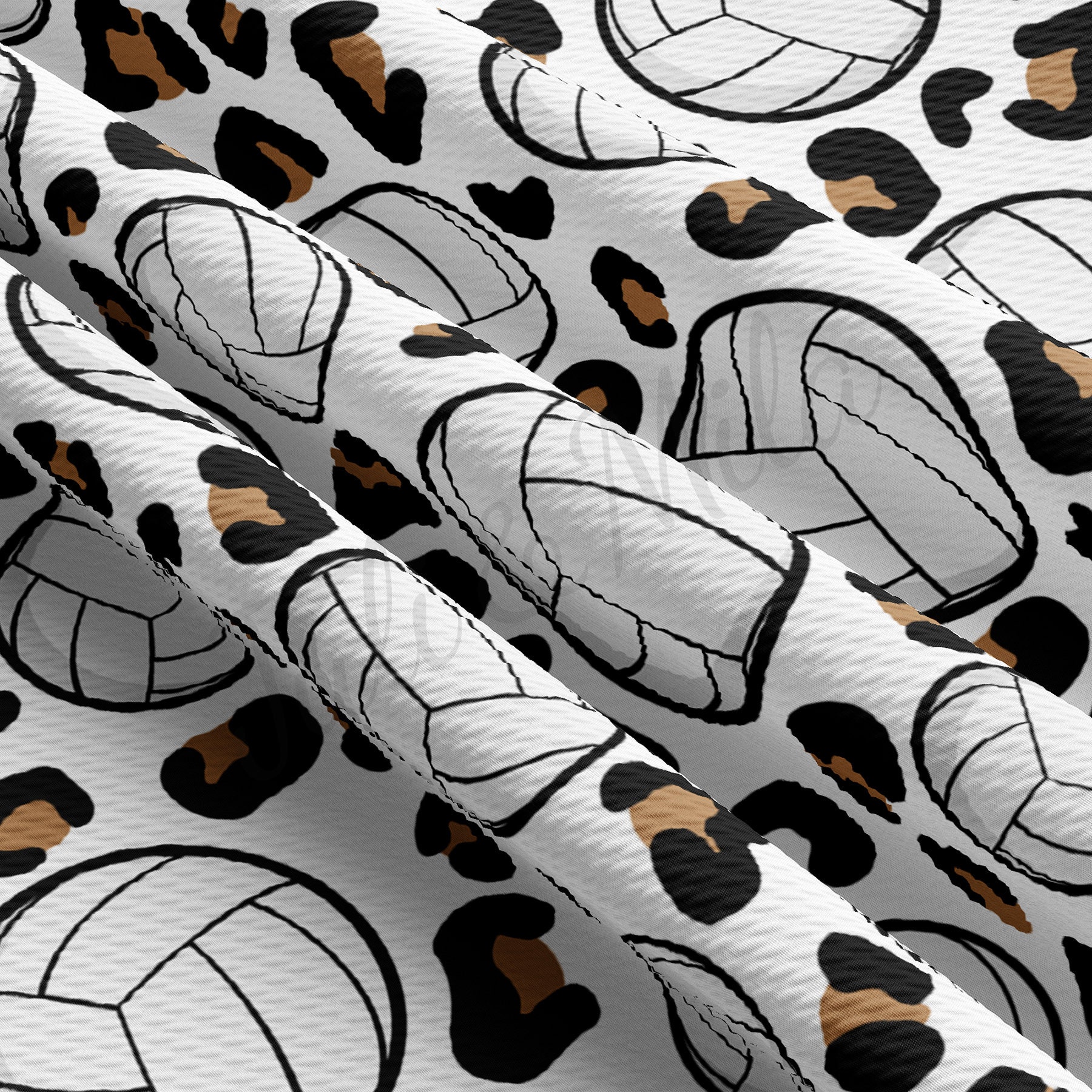 Volleyball Cheetah Bullet Printed Liverpool Textured Fabric by - Etsy