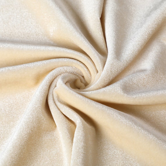 Ivory Stretchy Velvet Fabric by the Yard Stretch Fabrics Polyester Spandex for Scrunchies Clothes Costumes Crafts Bows Etsy