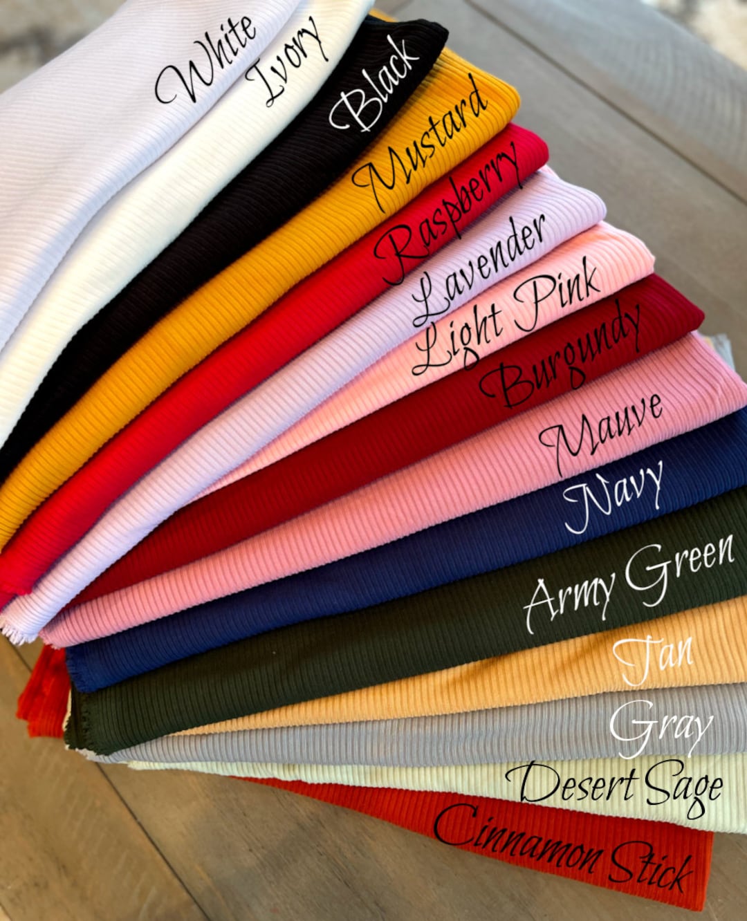 Rib Knit Fabric by the Yard Ribbed Jersey Stretchy Soft Polyester ...