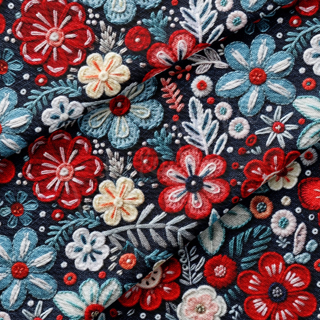 Embroidery Printed Liverpool Bullet Textured Fabric by the Yard 4way ...