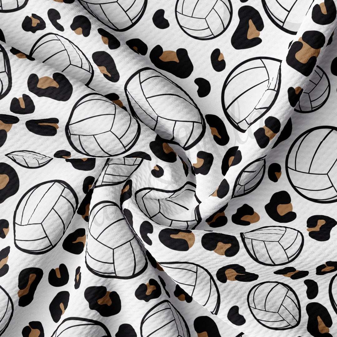 Volleyball Cheetah Bullet Printed Liverpool Textured Fabric by the Yard ...
