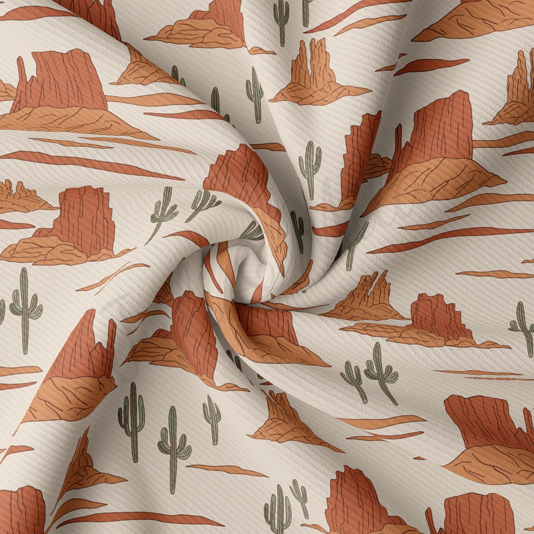 Boho Western Rib Knit Fabric by the Yard Ribbed Jersey Stretchy Soft ...