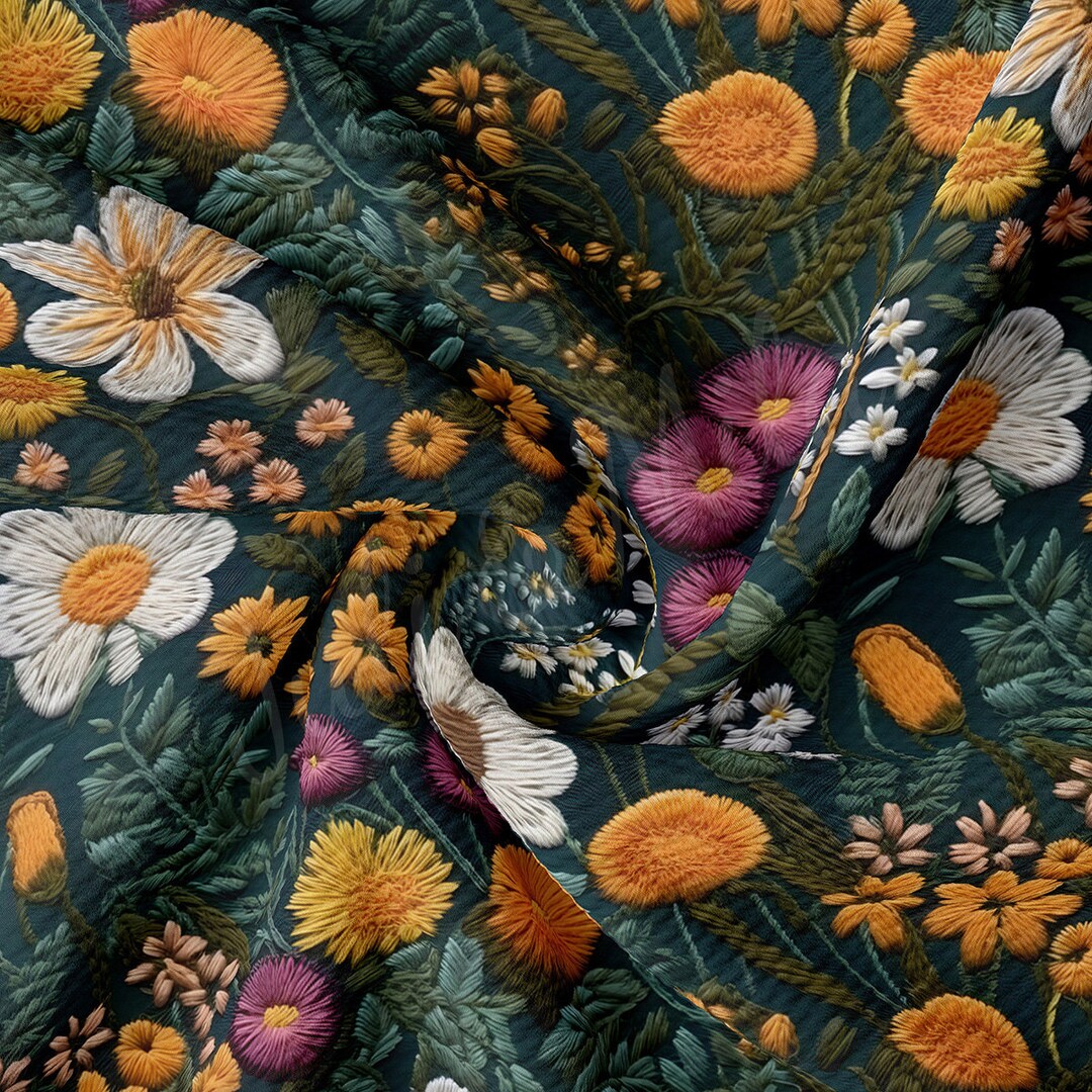 Embroidery Printed Liverpool Bullet Textured Fabric by the Yard 4way ...