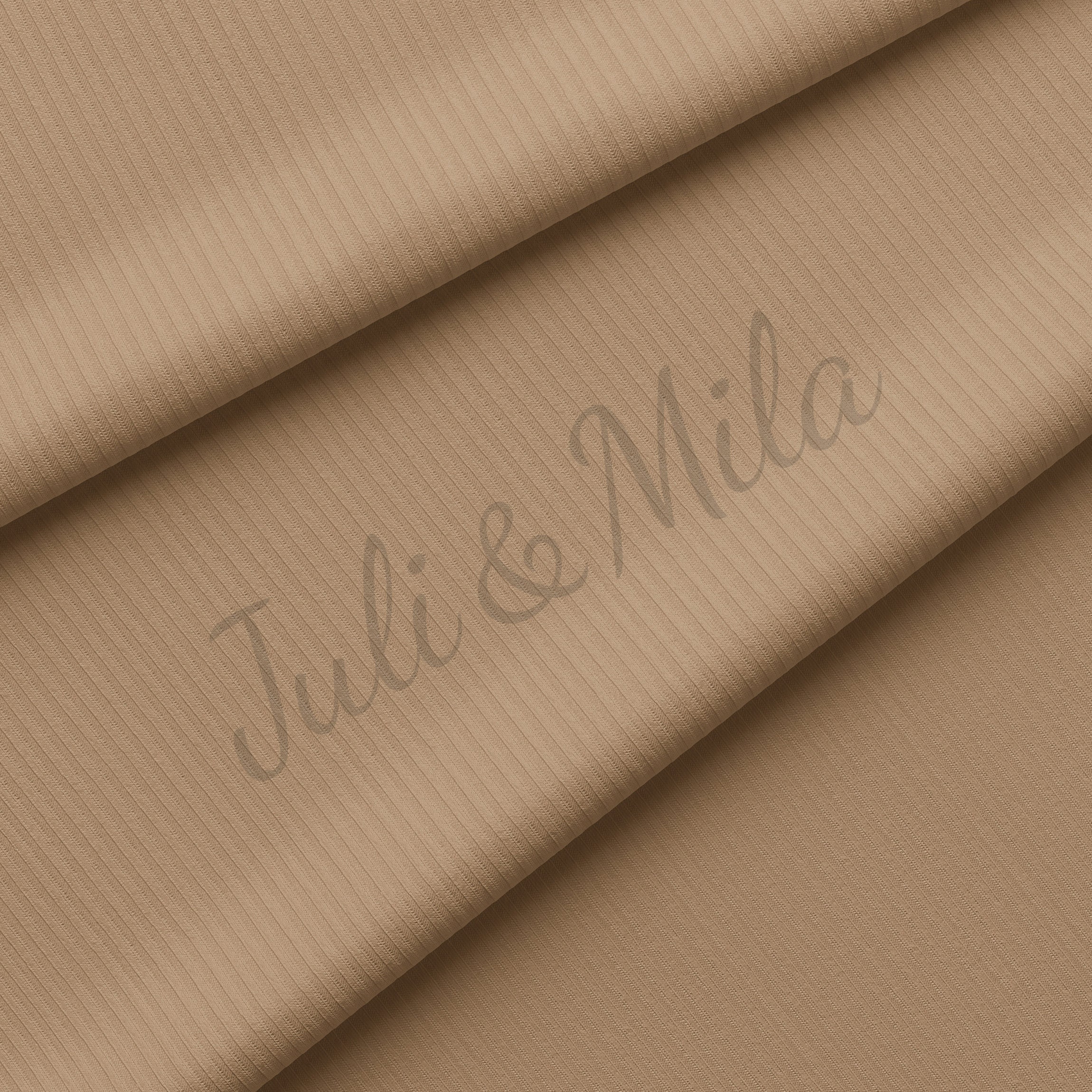 Tan Rib Knit Fabric by the Yard Ribbed Jersey Stretchy Soft Polyester ...