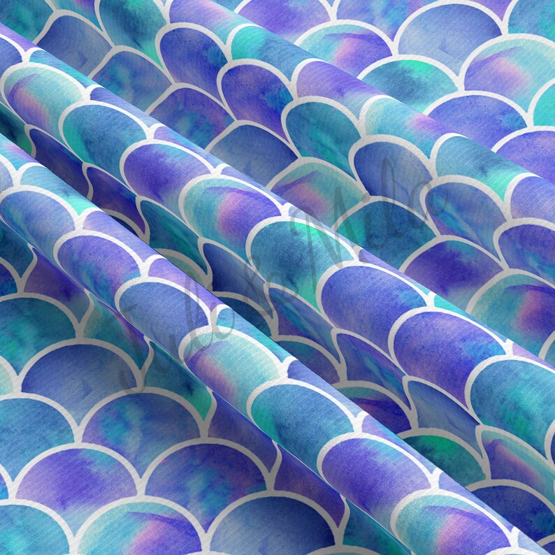 Mermaid Rib Knit Fabric by the Yard Ribbed Jersey Stretchy Soft ...