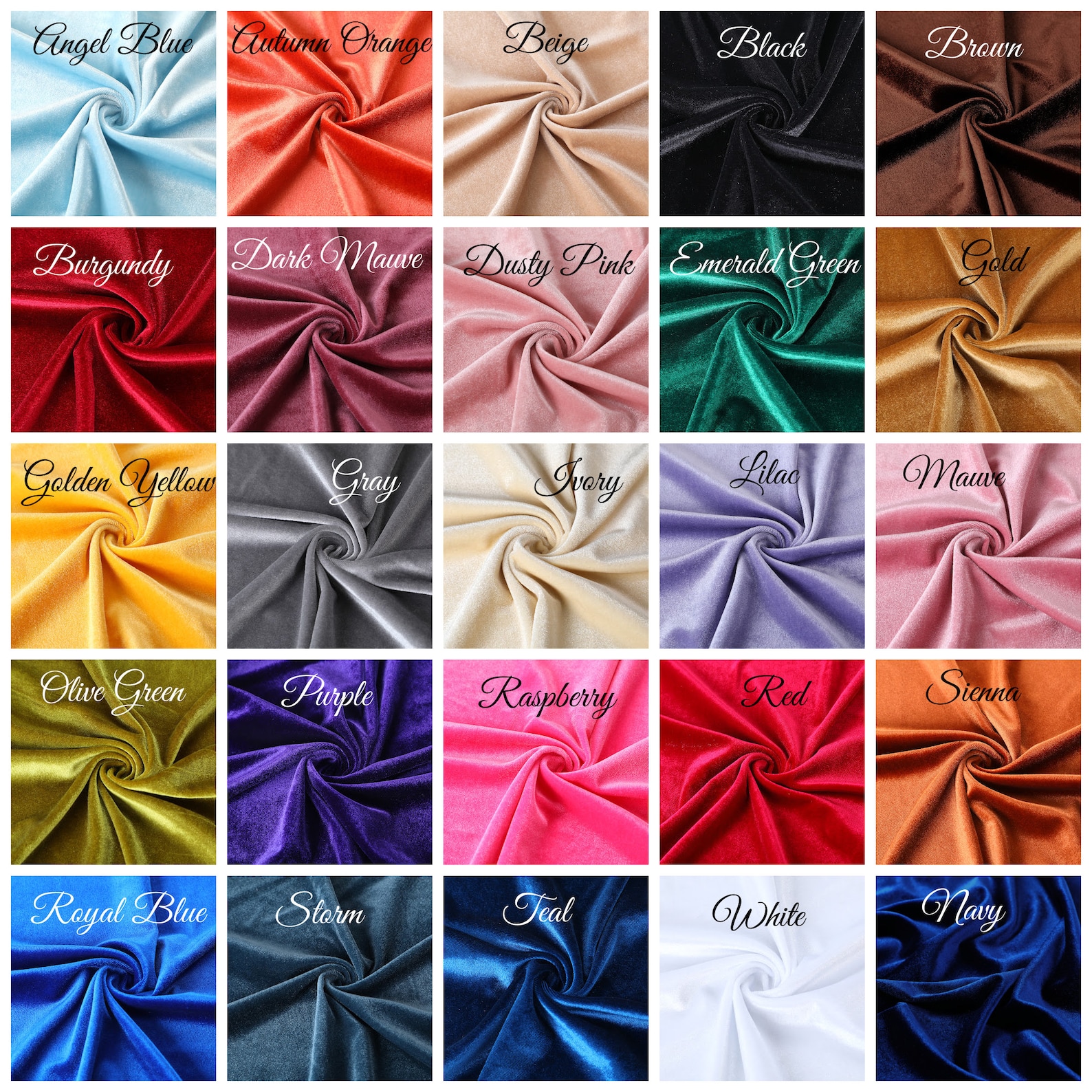 Storm Stretchy Velvet Fabric by the Yard Stretch Fabrics - Etsy