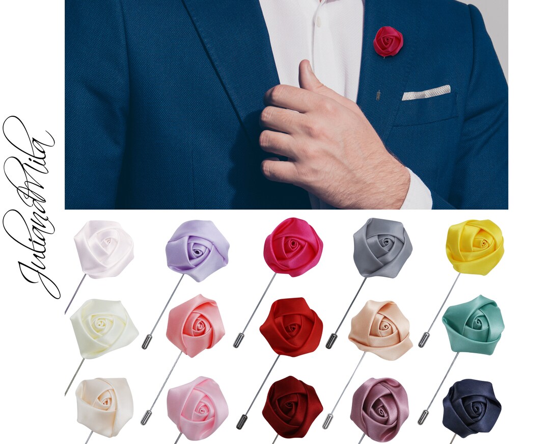 15 Pcs Flower Lapel Pin, Lapel Pin, Lapel Pin, Wedding Lapel Pin, Men ...