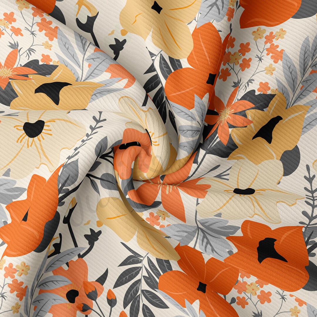 Rib Knit Fabric by the Yard Ribbed Jersey Stretchy Soft Polyester ...
