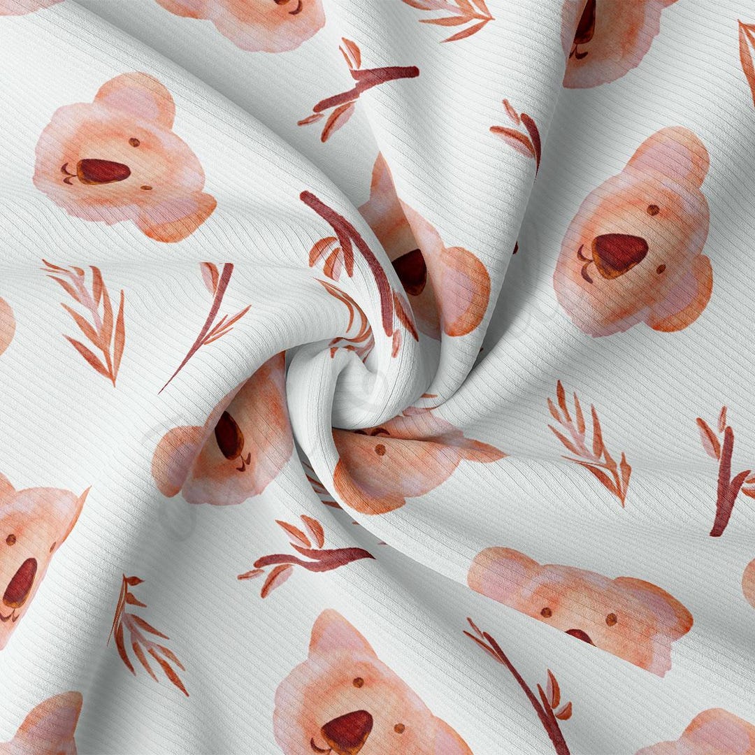 Teddy Bear Rib Knit Fabric by the Yard Ribbed Jersey Stretchy Soft ...