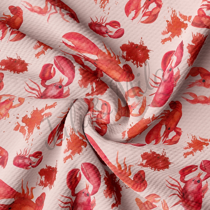 Lobster Print Fabric - Etsy