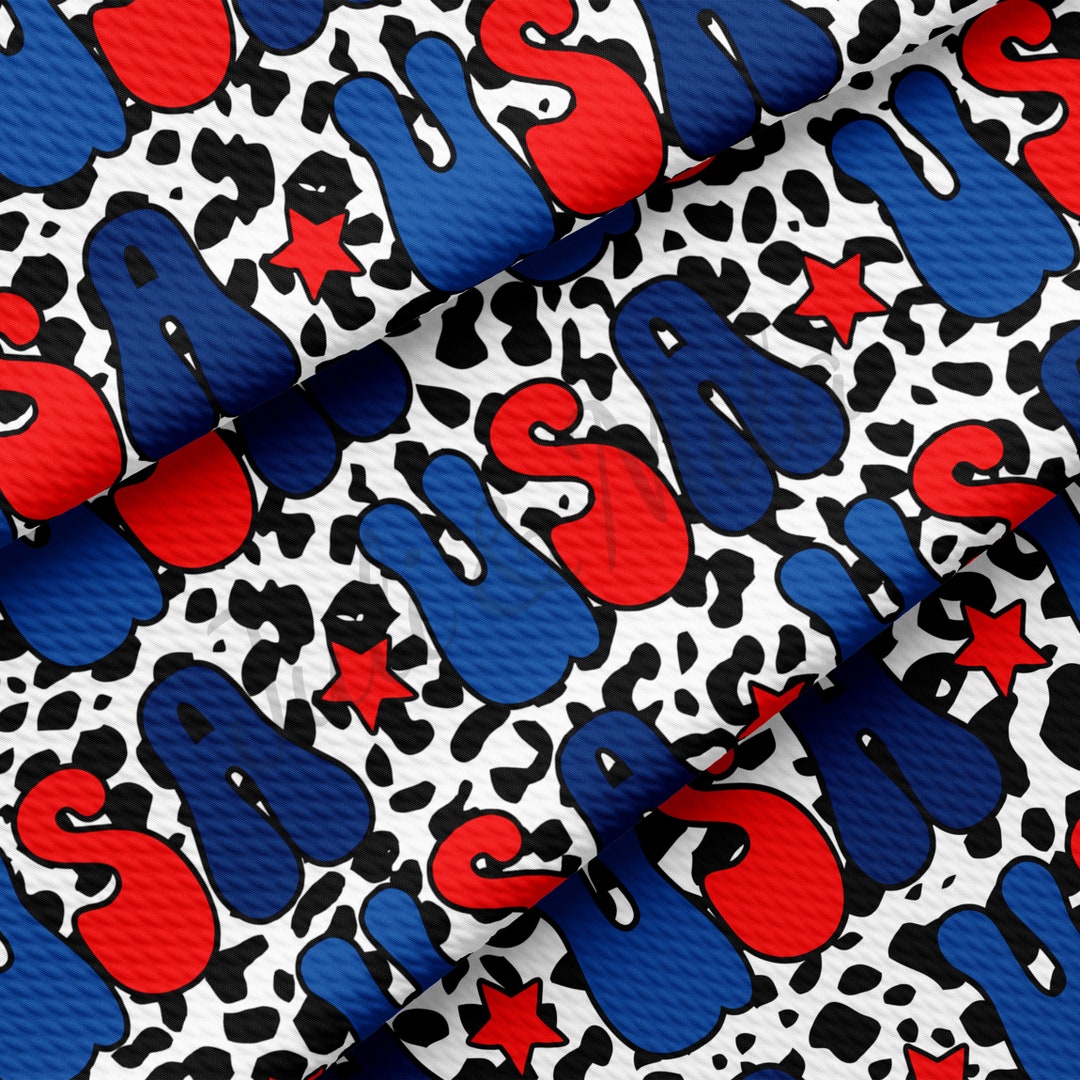 4th of July Patriotic USA Liverpool Bullet Textured Fabric by the Yard ...
