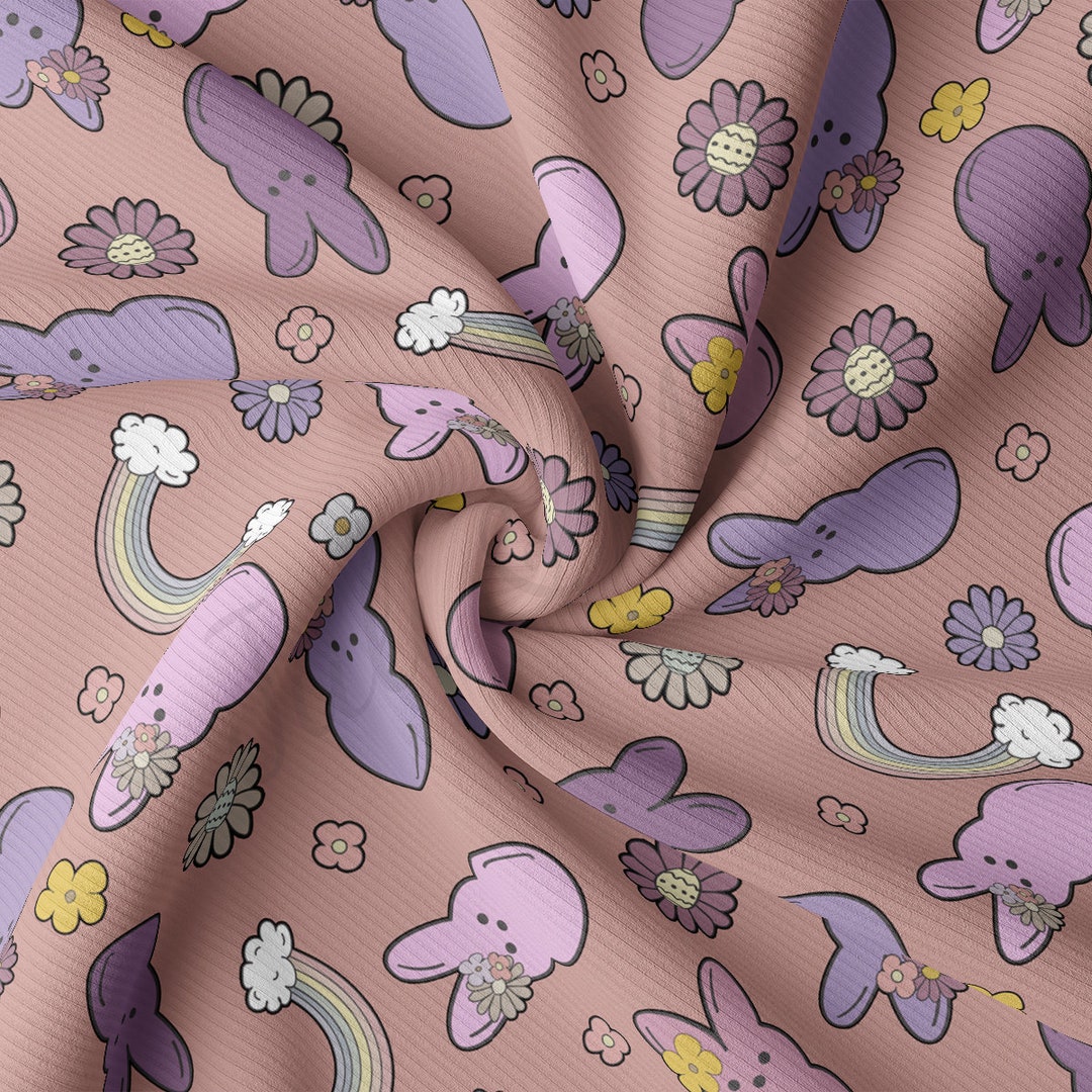 Rib Knit Fabric by the Yard Ribbed Jersey Stretchy Soft Polyester ...