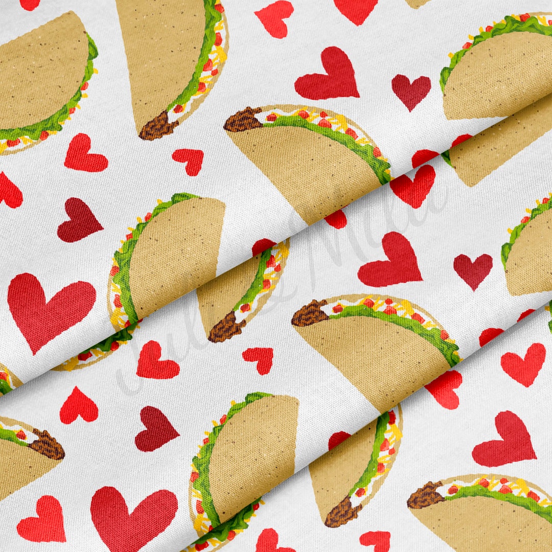 Taco 100% Cotton Fabric by the Yard Printed in USA Cotton Sateen ...