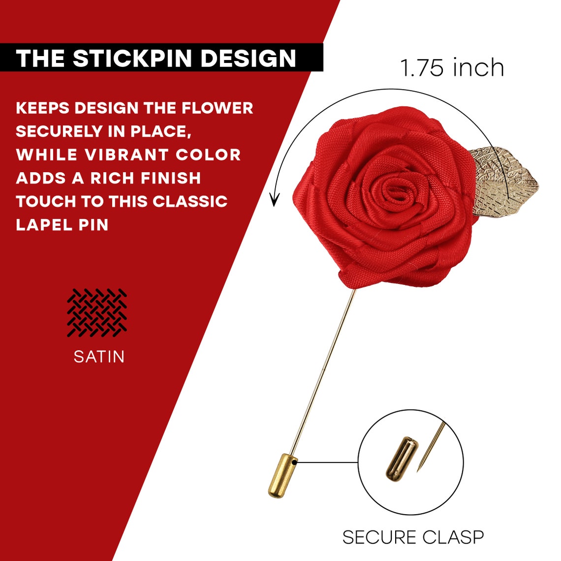 Flower Lapel Pin Red Lapel Pin Lapel Pin Wedding Lapel Pin | Etsy